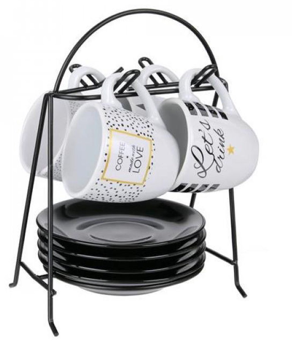 Mokken in rek 9-delig/ Espresso | bol.com