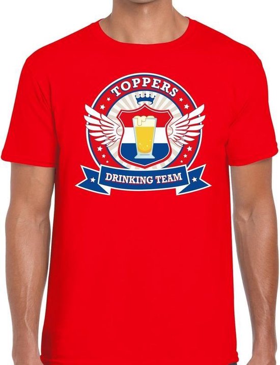 Toppers Rood Toppers drinking team t-shirt / shirt rood Toppers team ...