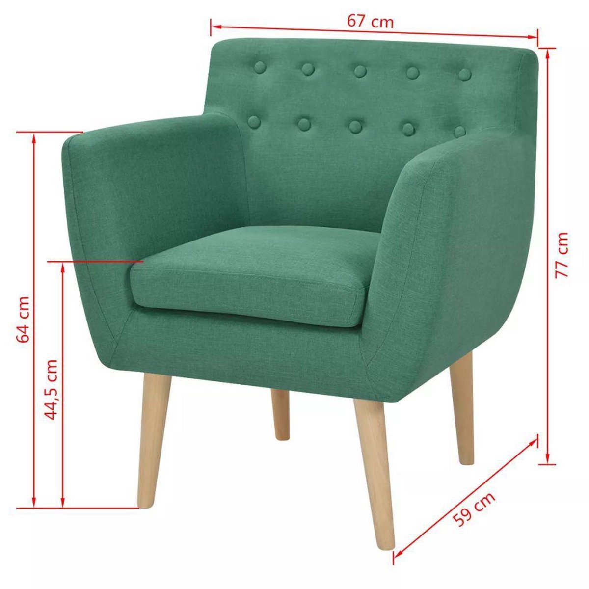 Luxe Fauteuil Groen Stof / Loungestoel / Lounge stoel / Relax stoel ...