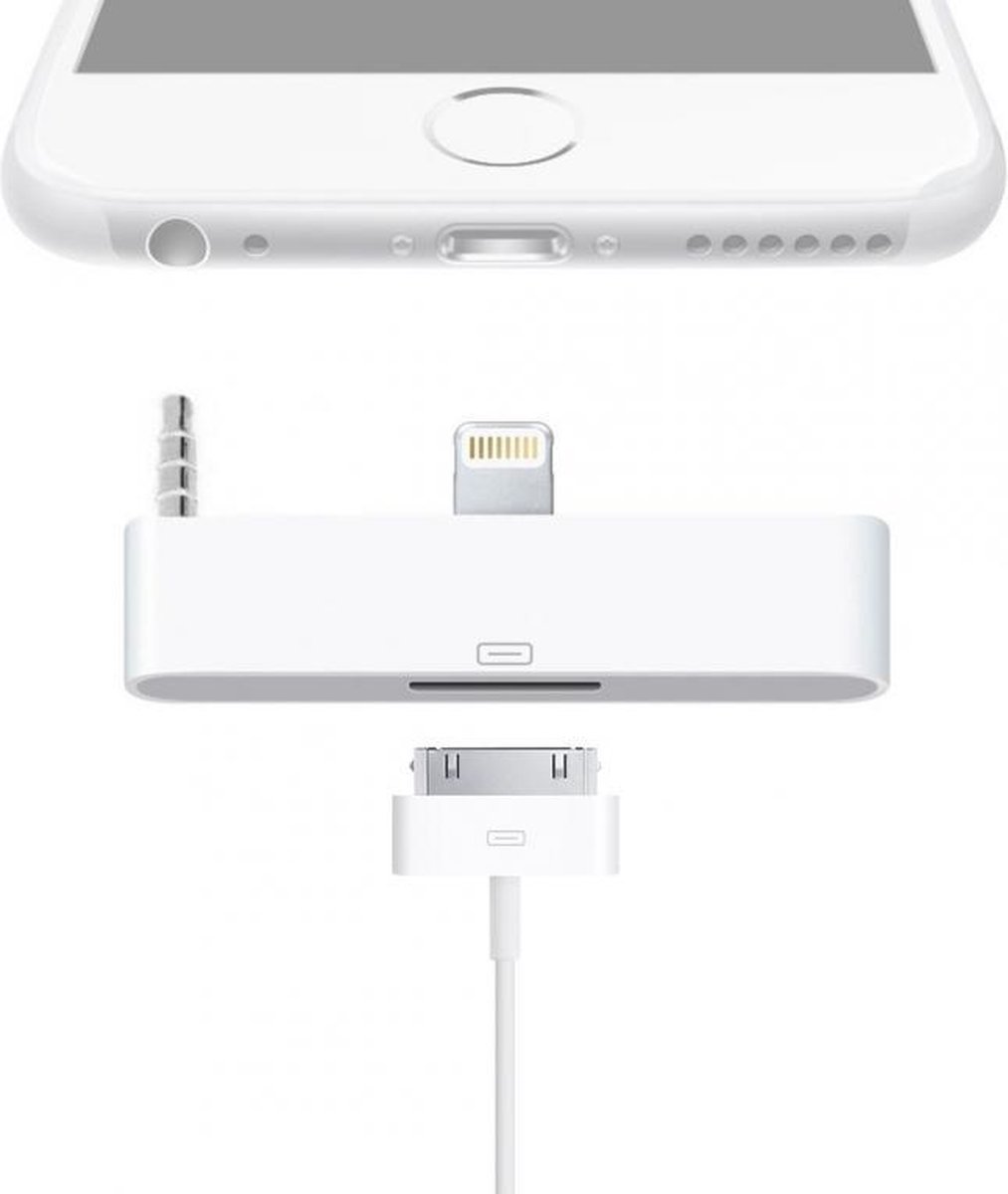 iPhone 8-pin Connector naar 30-pin Adapter met Audio - Wit | bol.com