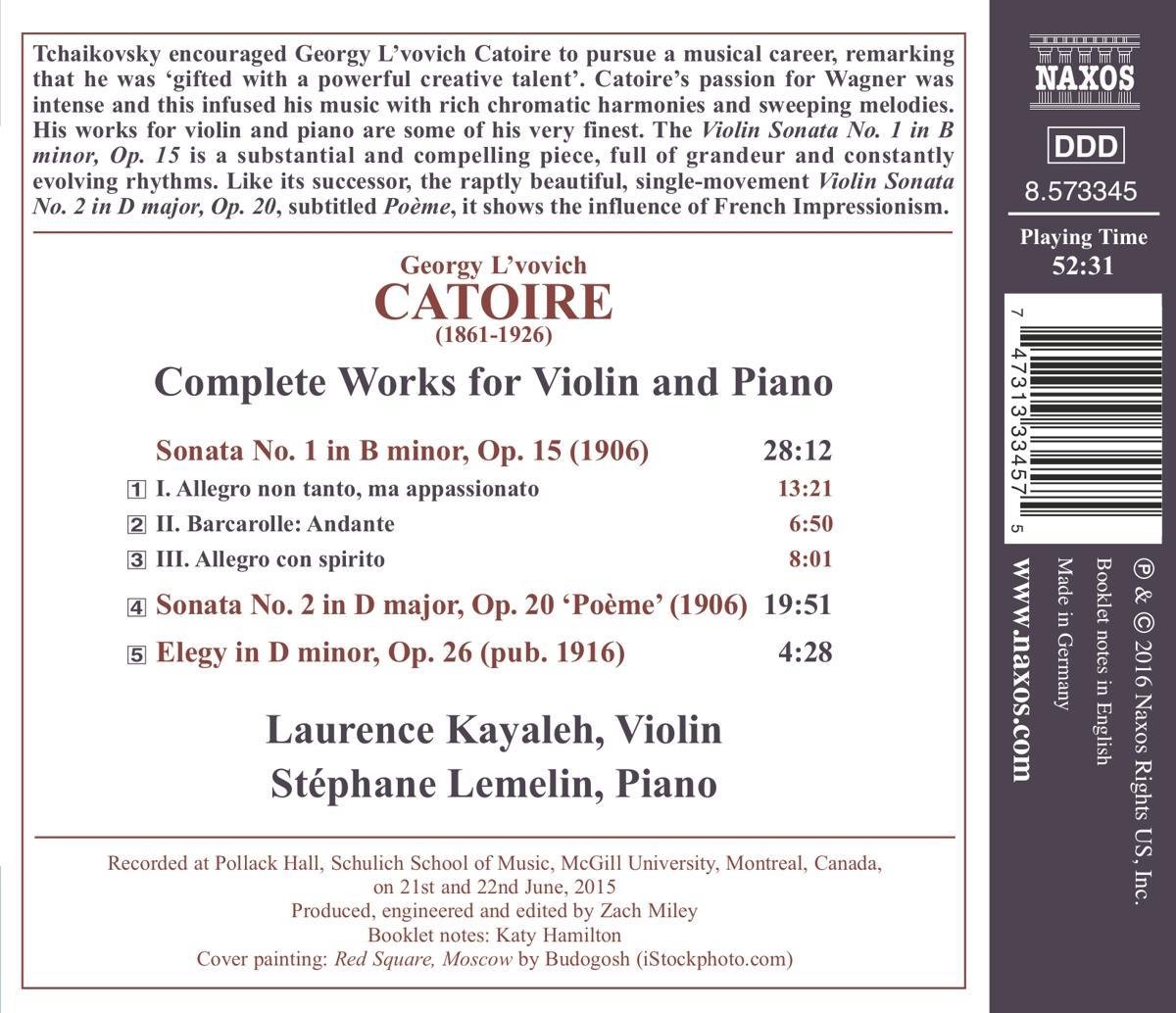 Catoireworks For Violin, Stephane Lemelin | CD (album) | Muziek | bol.com
