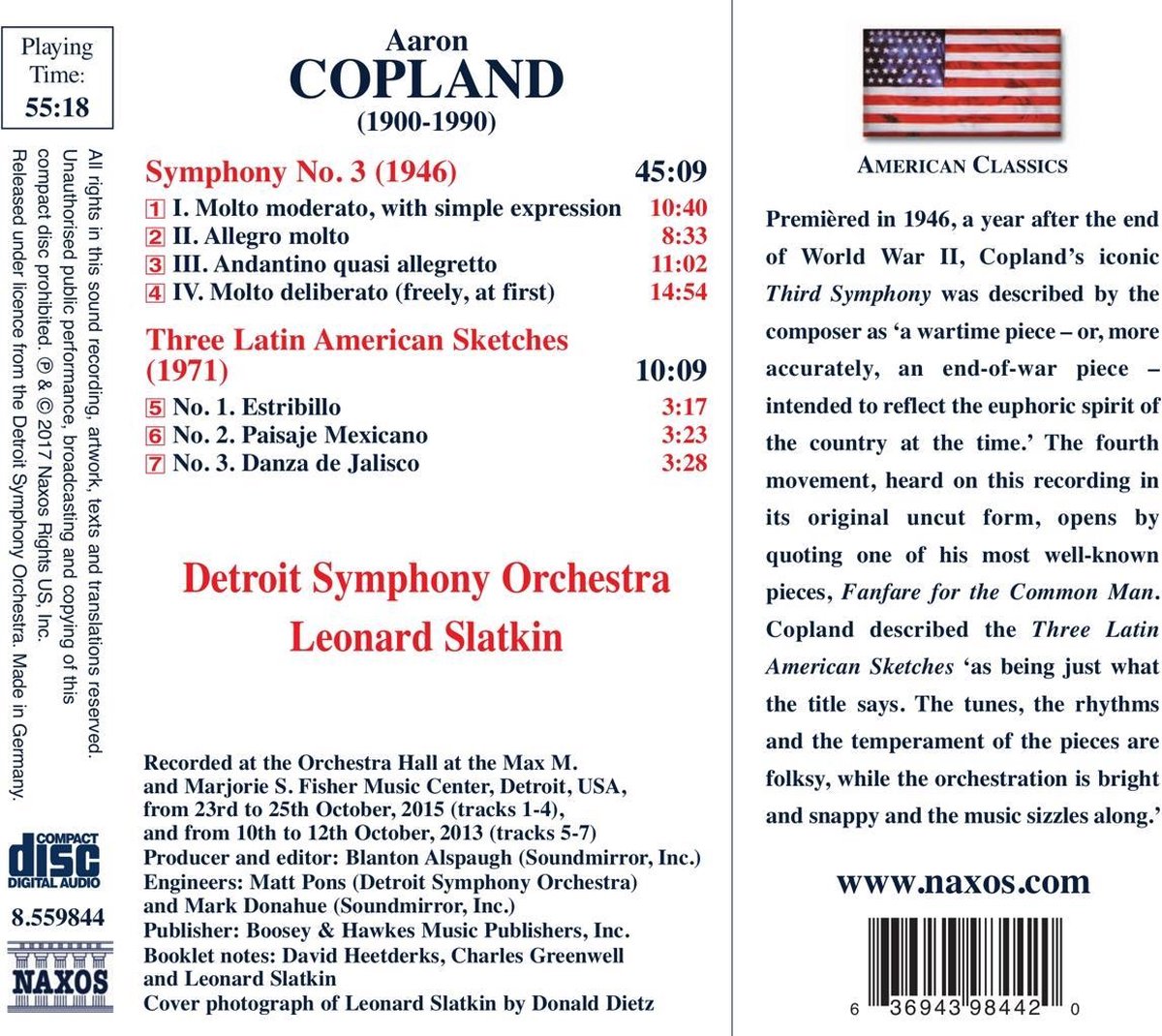 Copland/Symphony No 3, Leonard Slatkin | CD (album) | Muziek | bol.com
