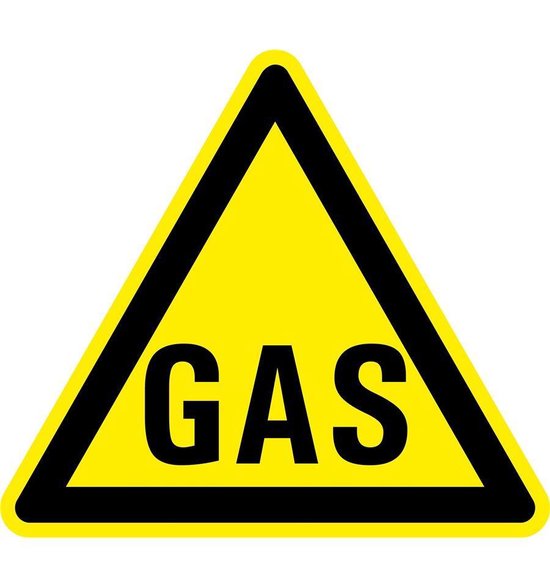 Waarschuwingssticker gas 50 mm - 10 stuks per kaart | bol