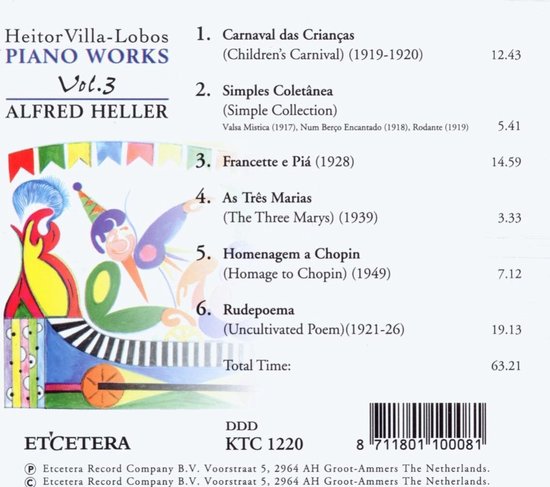 Alfred Heller - Villa-Lobos: Piano Works Vol.3 (CD), Alfred Heller ...
