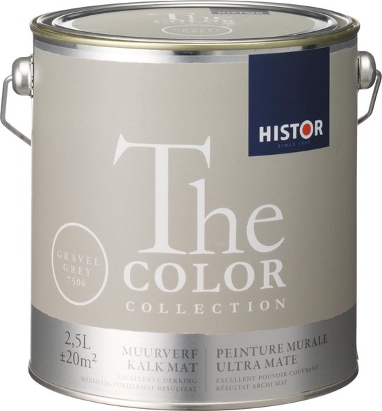 Histor The Color Collection Muurverf - 2,5 Liter - Gravel Grey | bol