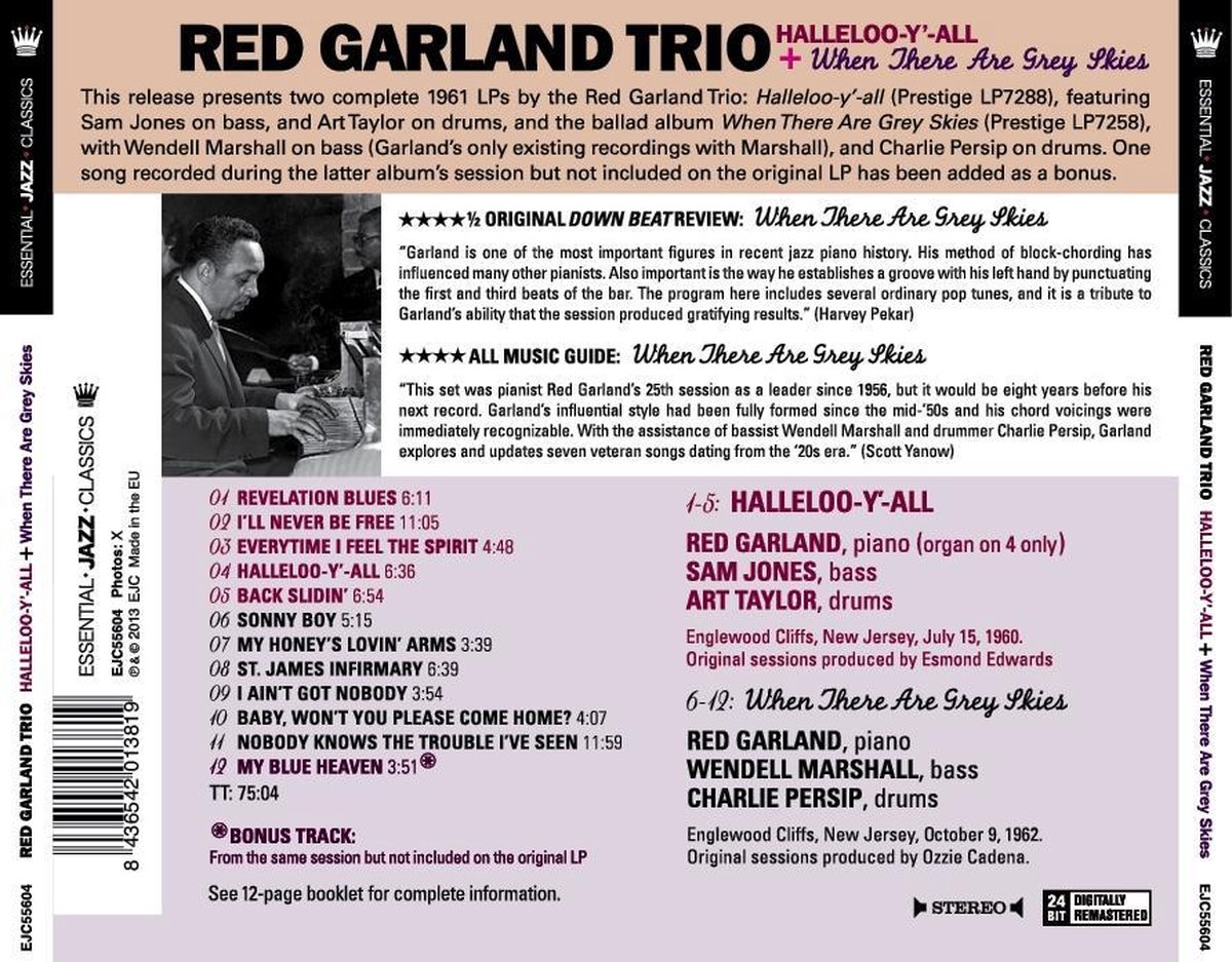 Halleloo-Y-All + When There Are Grey Skies, Red Garland | CD (album ...