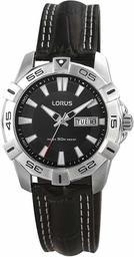 Lorus heren horloge - leren band,met datum aanduiding .neo index ...