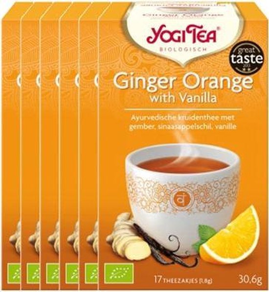 6x Yogi tea Ginger, Orange, Vanilla Biologisch 17 stuks | bol.com