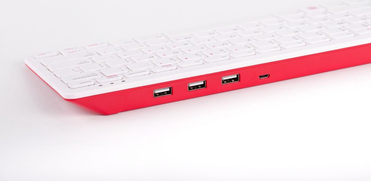 Raspberry Pi US Keyboard wit/rood - QWERTY | bol.com