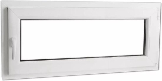 vidaXL PVC raam met driedubbele beglazing en handvat links 900 x 400 mm ...