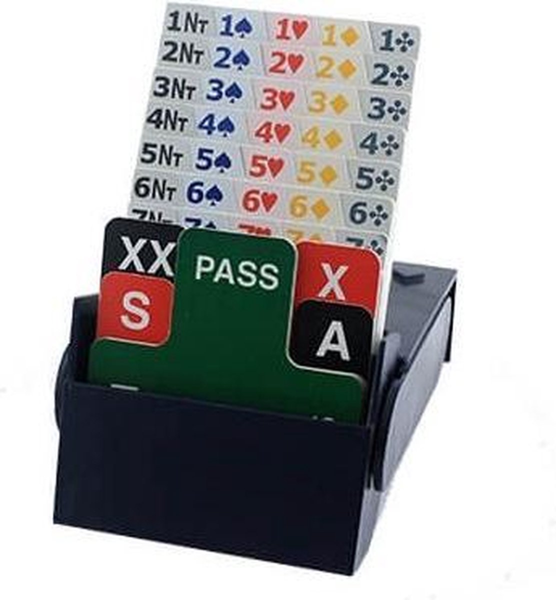 Bridge biedboxen, complete set van 4 stuks in de kleur blauw. Inclusief ...