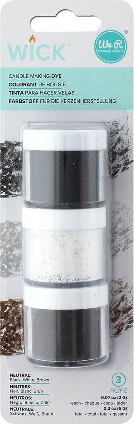 We R - Wick Kaarsen kleurstof - 3 kleuren - Zwart - Bruin - Wit | bol