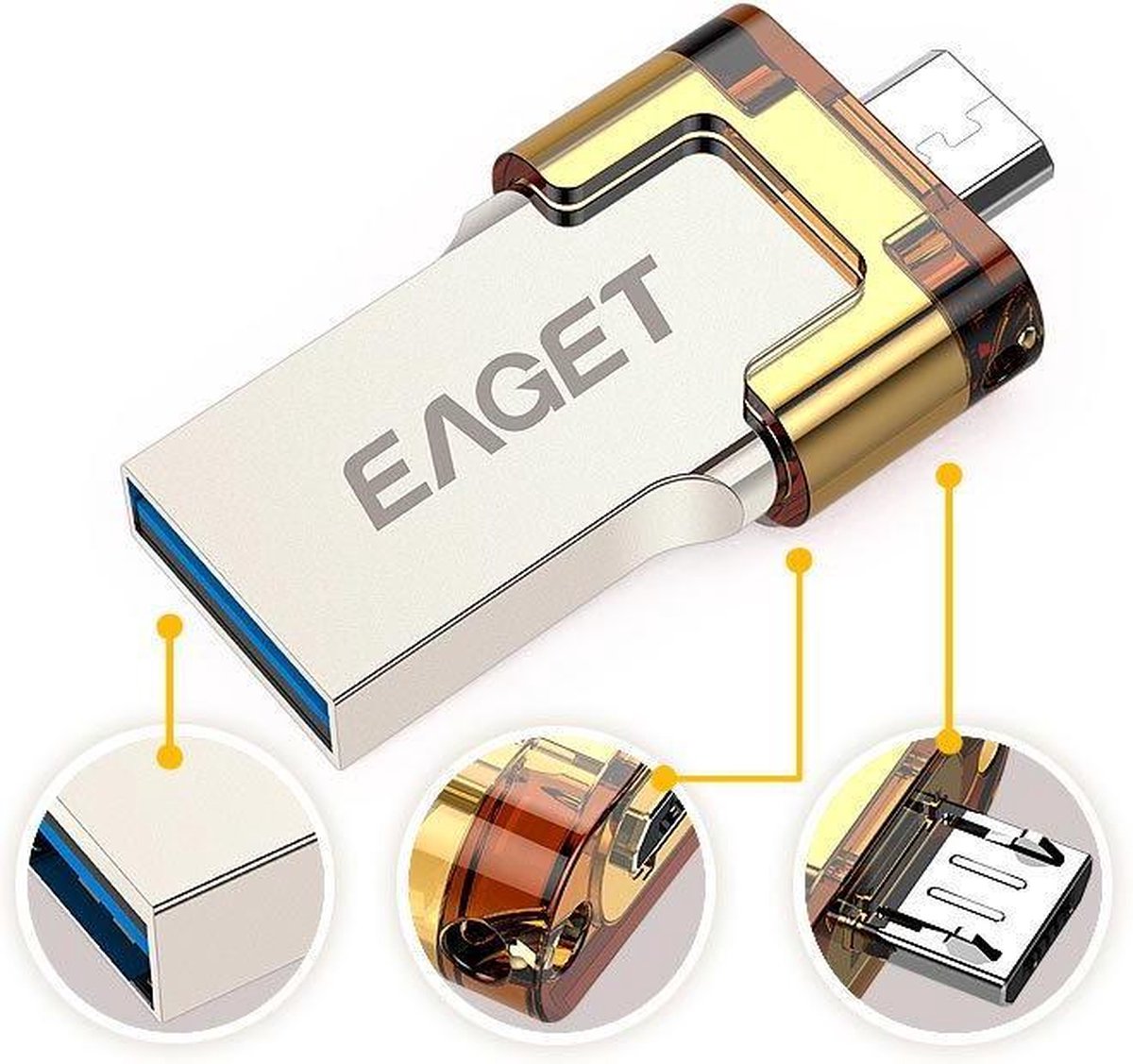 Android Dual Usb Stick 3.0 | 2-in-1 Micro USB Stick | 32 GB | bol.com