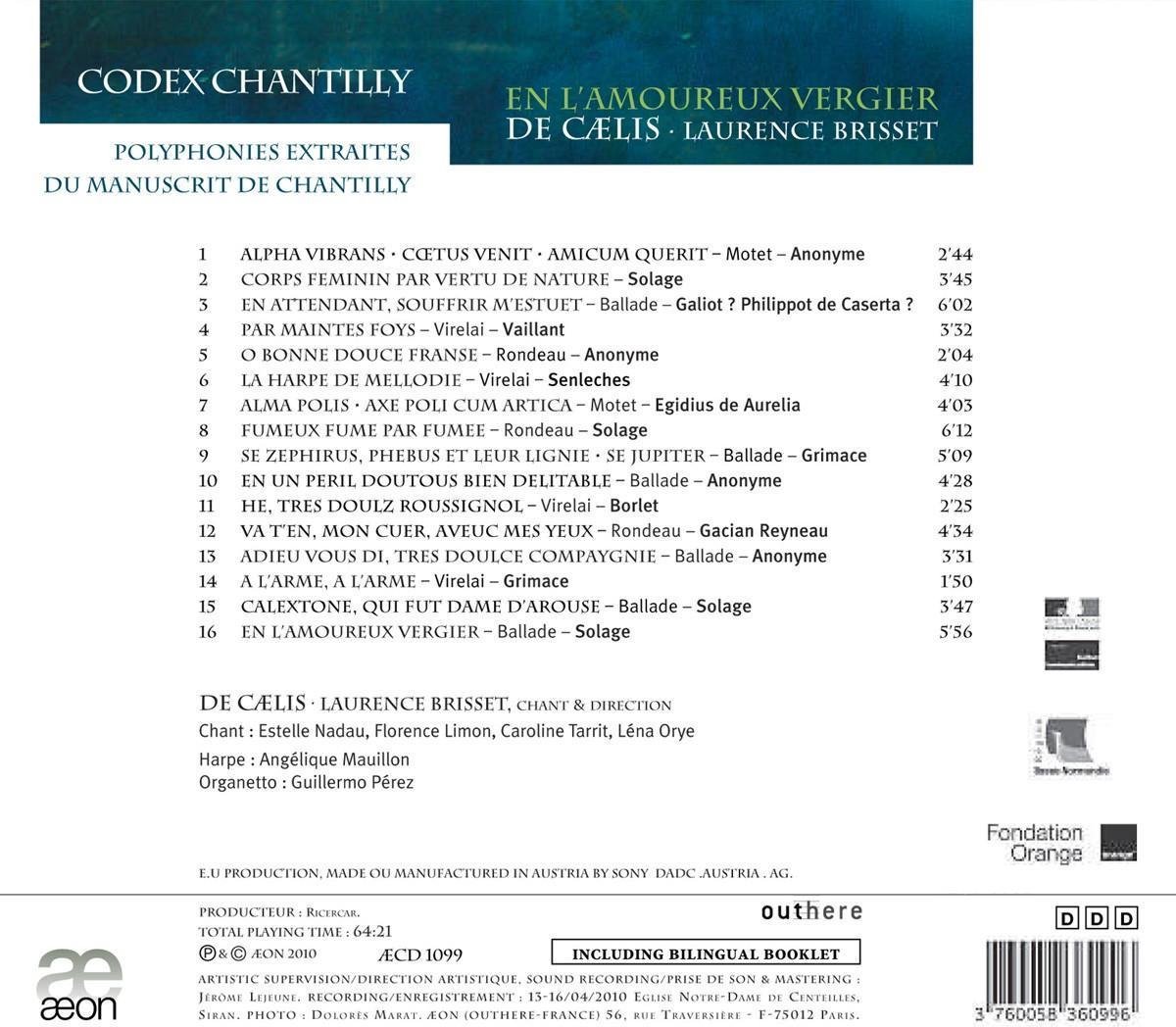 Codex Chantilly, de Caelis | CD (album) | Muziek | bol.com