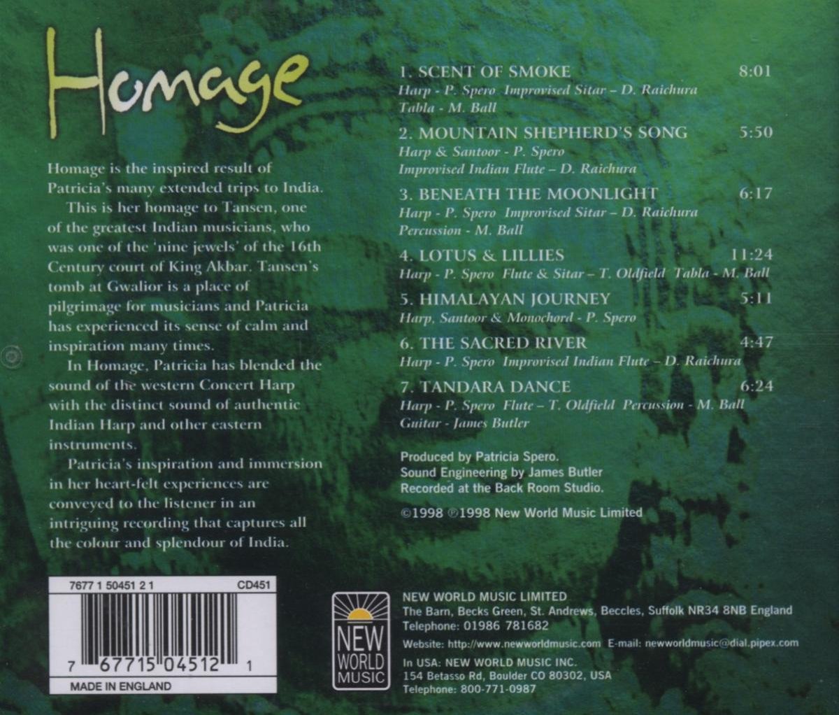 Homage, Patricia Spero | CD (album) | Muziek | bol.com