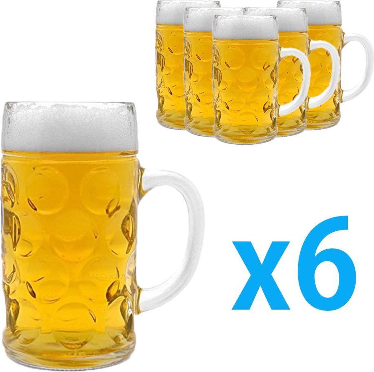 Eyzo 6 Bierpullen 500 ml - Oktoberfest Bierglazen Groot met Handvat | bol.com