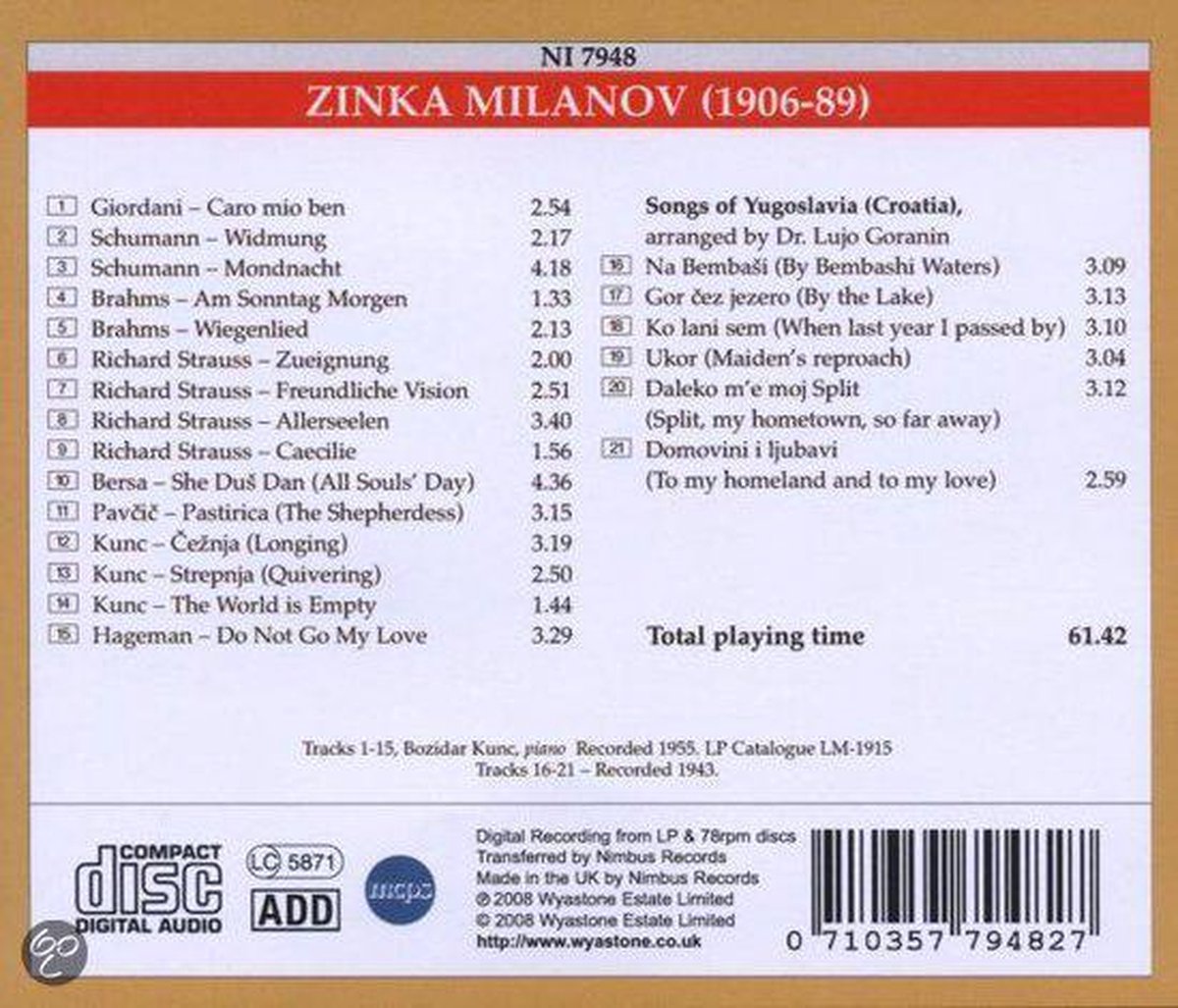 Milanov - Zinka Milanov In Recital (CD), Milanov | Muziek | bol