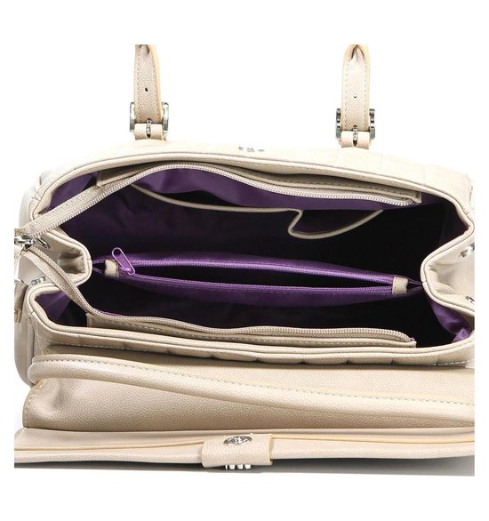 Boo - 3 vakken - Afneembare riem - Handig formaat - Handtas - Beige ...