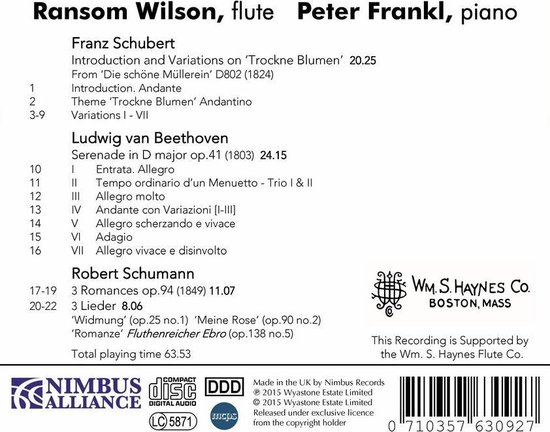 Ransom Wilson & Peter Frankl - Music For Flute (CD), Ransom Wilson ...