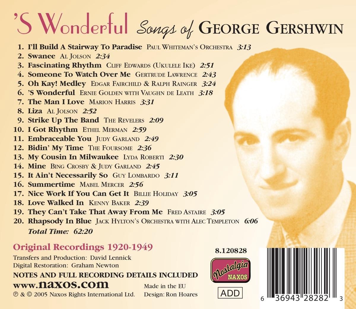 Various Artists - Songs Of George Gershwin (CD), various artists ...