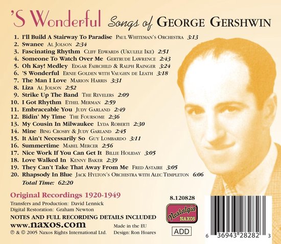 Various Artists - Songs Of George Gershwin (CD), various artists ...