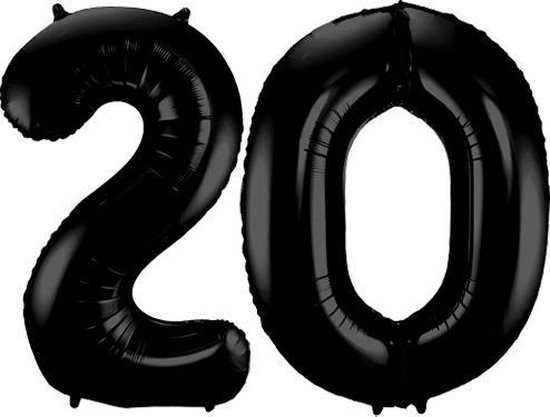 Cijfer 20 Zwart Helium 86 cm | bol.com