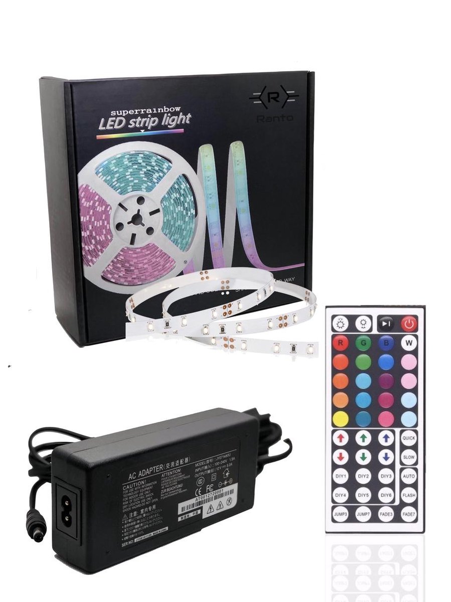 Ranto RGB ledstrip complete set - 5 meter - LED Strips - RGB - LED ...