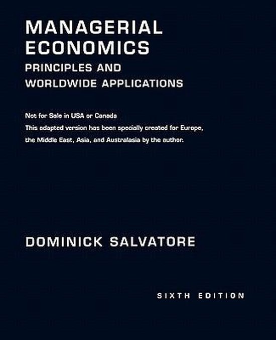 Managerial Economics | 9780195326994 | Dominick Salvatore | Boeken | bol