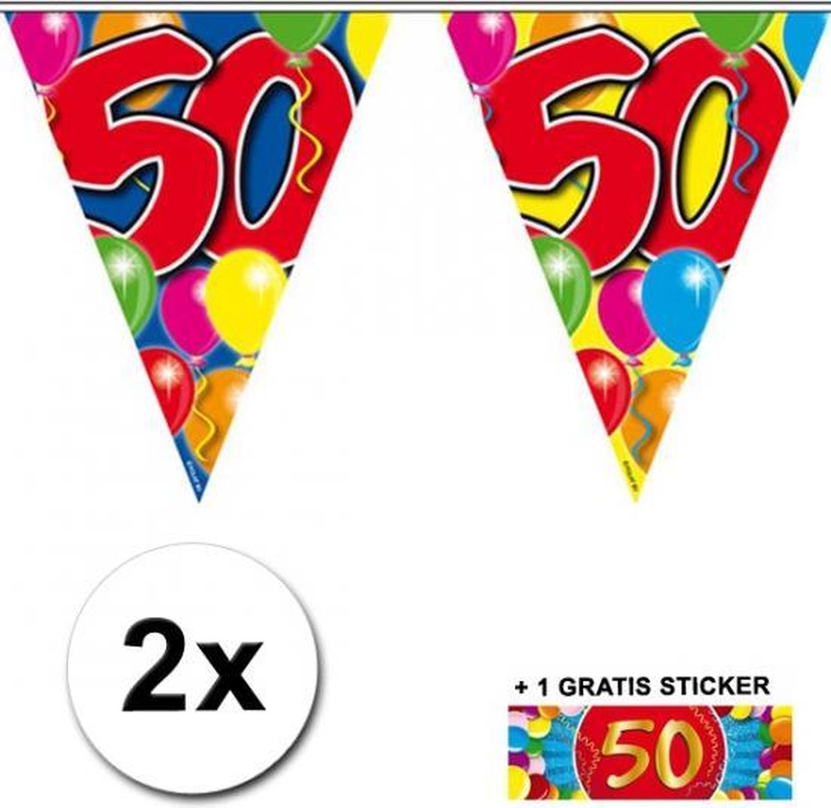 2x vlaggenlijn 50 jaar met gratis sticker | bol.com
