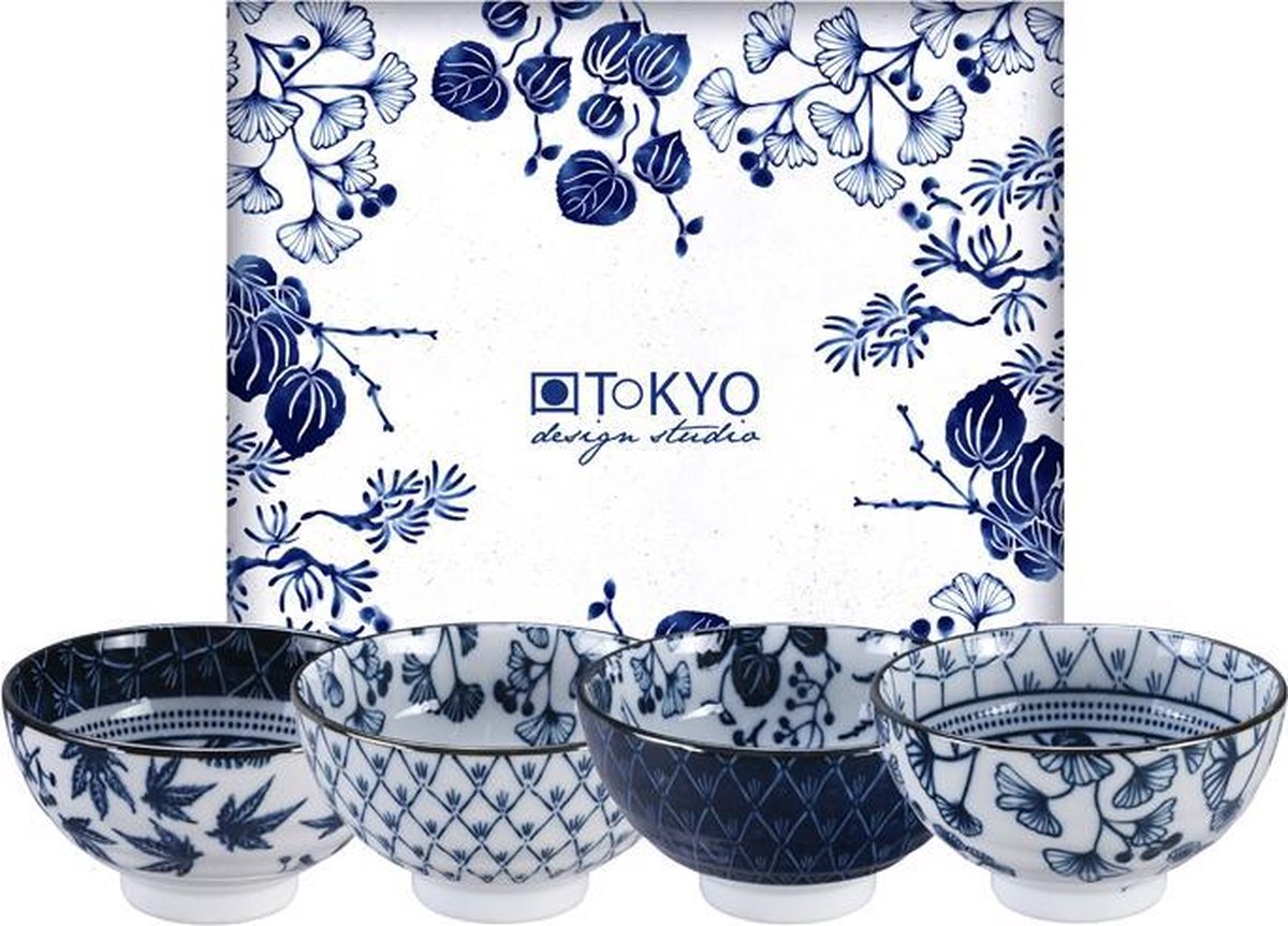 Tokyo Design Studio - Flora Japonica Rice Bowl Set 4pcs 12x6.3cm 300ml ...