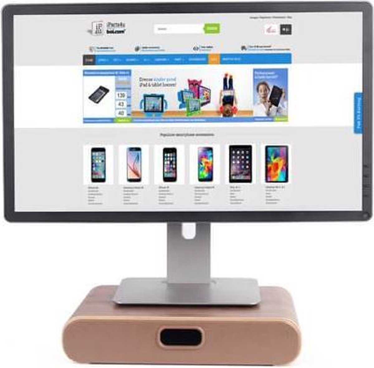 Beeldscherm Monitor Standaard Opberg Donker Hout | bol.com