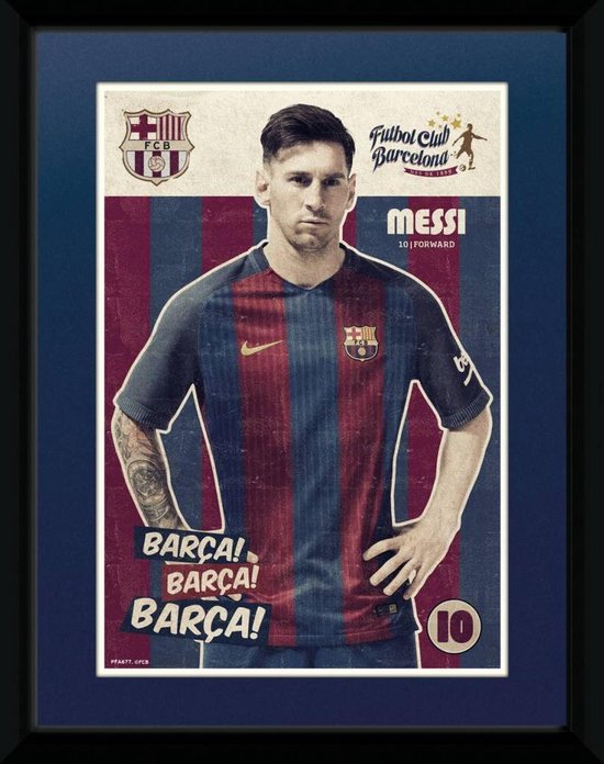 FC Barcelona Barcelona Messi Vintage 16/17 - Collector Print | bol