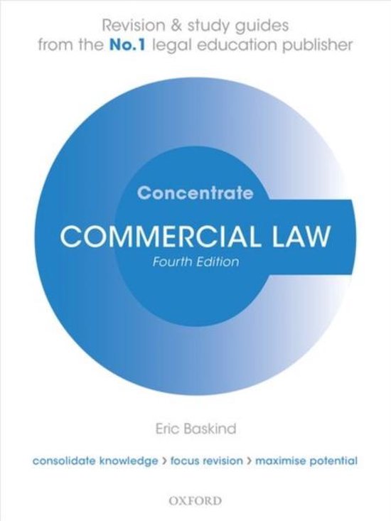 Commercial Law Concentrate | 9780198803843 | Eric Baskind | Boeken ...