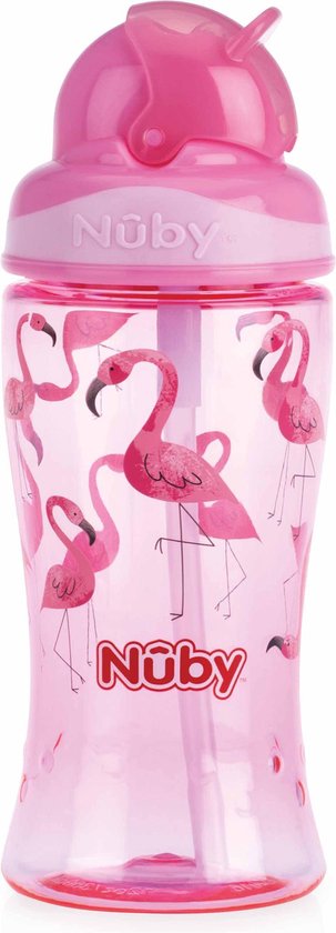 Nûby - Tritan Flip-It™ beker - 360ml - Flamingo - Roze - 18m+ | bol.com
