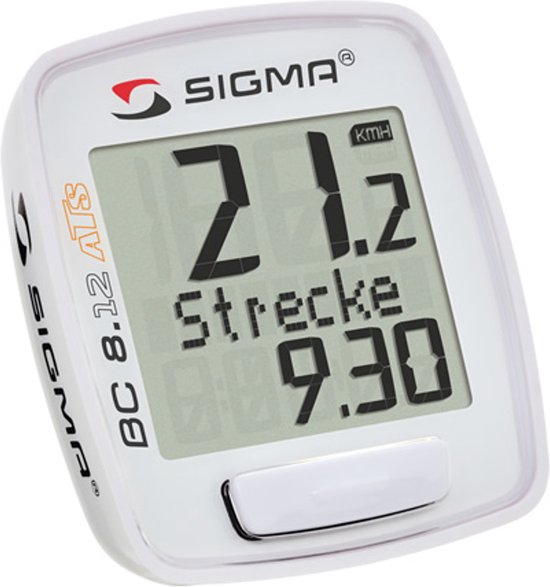 Sigma BC 8.12 ATS - Fietscomputer - Draadloos - Wit | bol