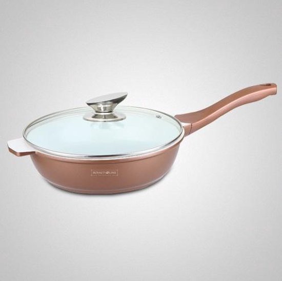Royalty Line Keramische coating Deep Fry pan met glazen afdekplaat ...