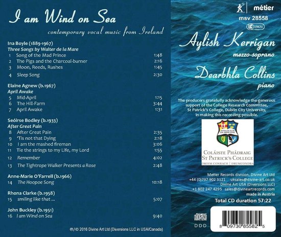 Aylish Kerrigan & Dearbhla Collins - 'I Am Wind On Sea' (CD), Dearbhla ...
