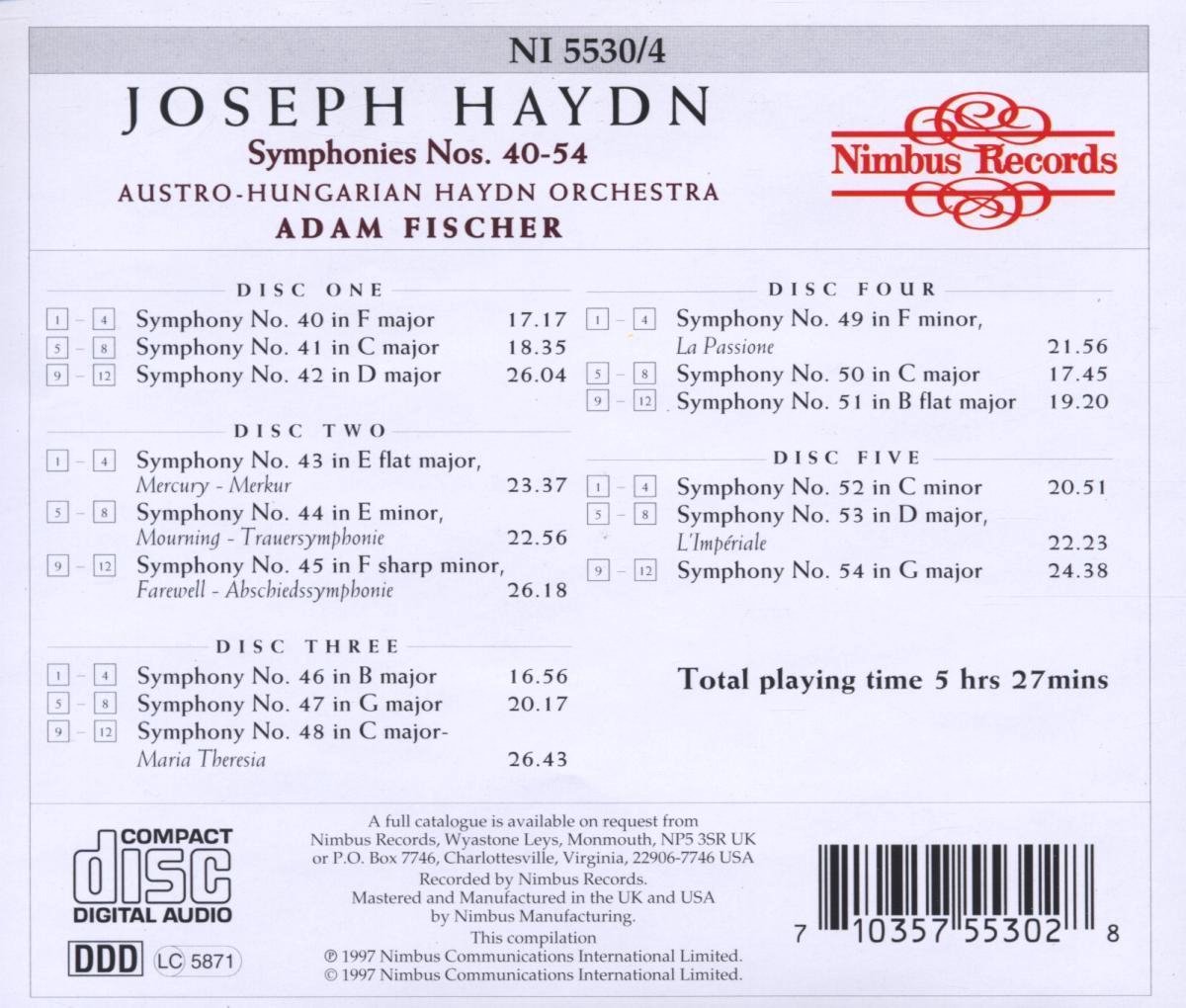 Austro-Hungarian Haydn Orchestra, Ádám Fischer - Haydn: The Symphonies ...