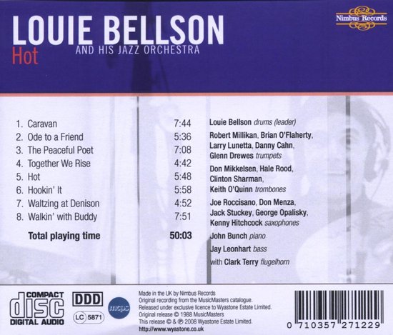 Louie Bellson & His Jazz Orchestra - Hot (CD), Louie Bellson | Muziek | bol