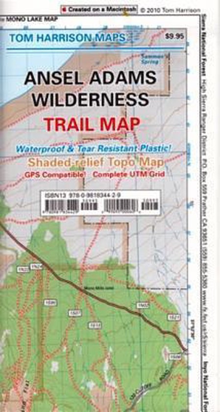 Tom Harrison Maps- Ansel Adams Wilderness Trail Map, Tom Harrison | 9780981834429 | Boeken | bol.com