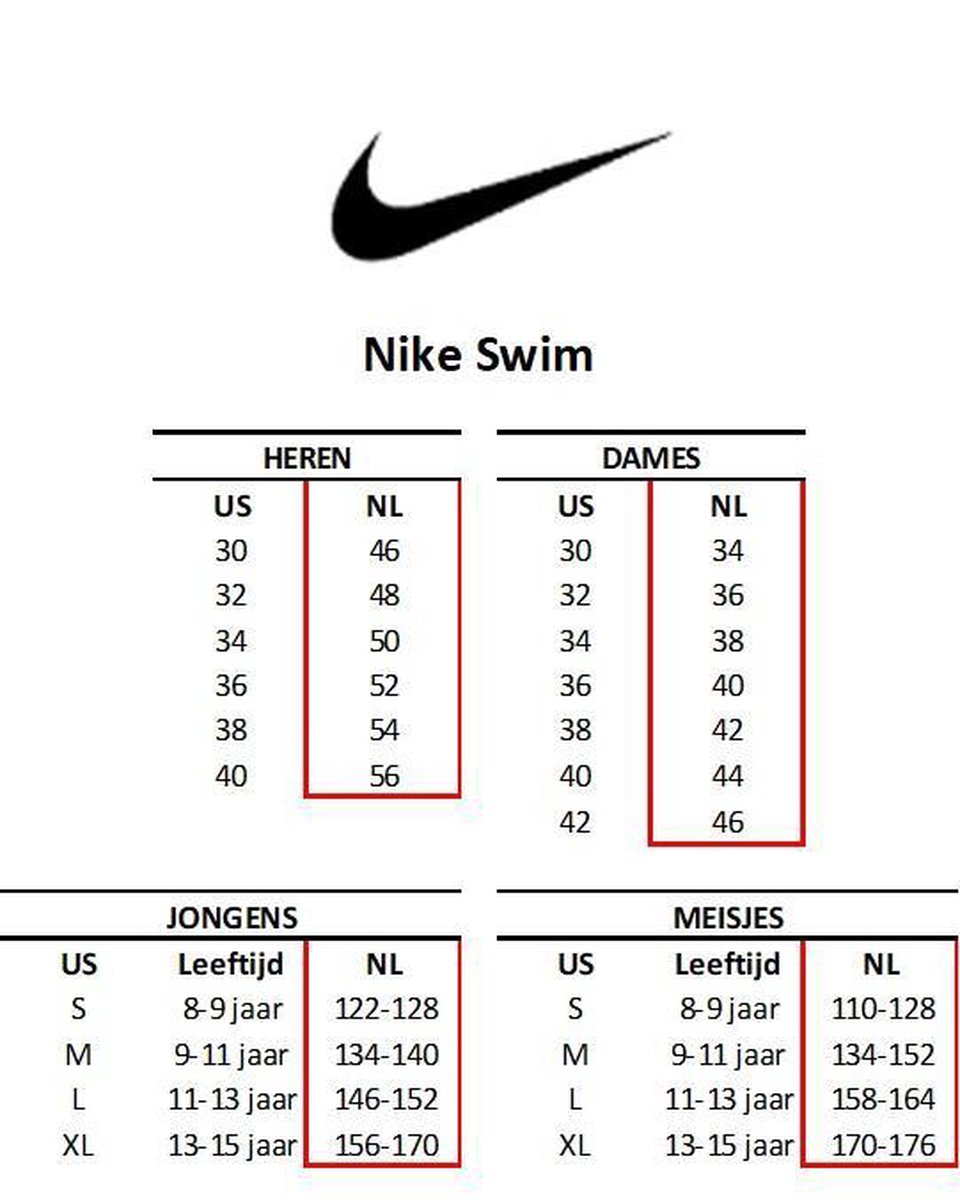 Nike Swim Zwembroek Jongens Kinderen W04 Square Leg Black L