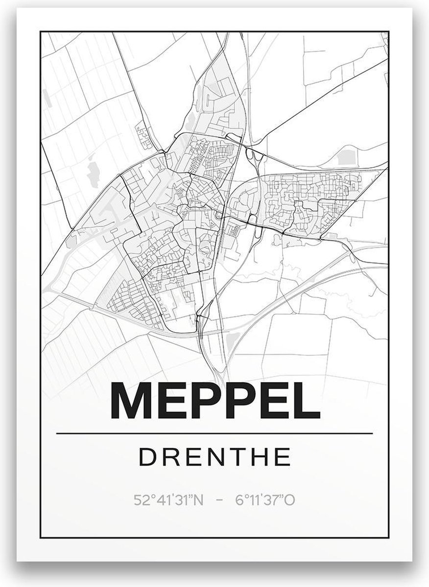 Poster/plattegrond MEPPEL - 30x40cm | bol.com