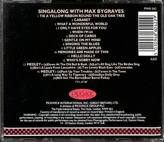 Singalong with Max Bygraves, Max Bygraves | CD (album) | Muziek | bol