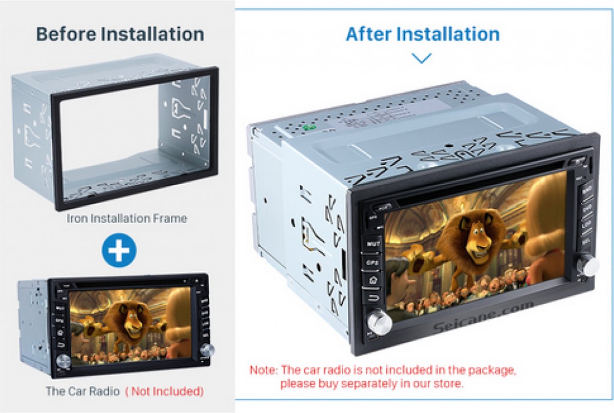 Dubbel Din inbouwframe voor autoradio / Geschikt voor oa VW Transporter ...