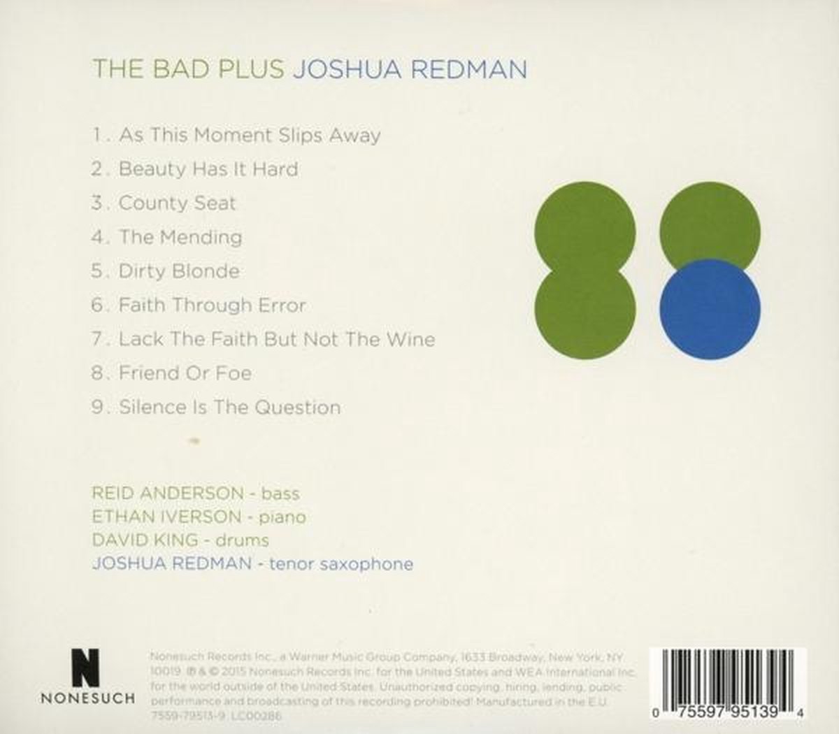 Bad Plus Joshua Redman - Redman Joshua/Bad Plus, The Bad Plus | CD ...