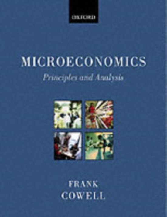 Microeconomics | 9780199267774 | Frank Cowell | Boeken | bol
