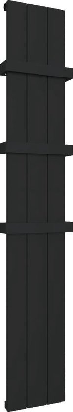 Design radiator verticaal aluminium mat zwart 180x28cm 948 watt ...