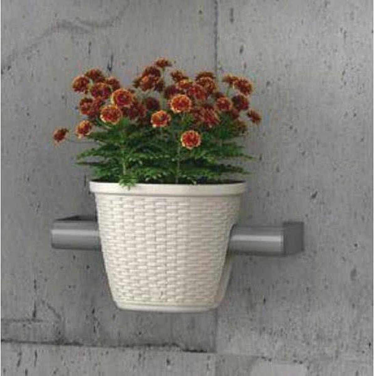 Balustrade pot de fleur aspect rotin blanc | bol.com
