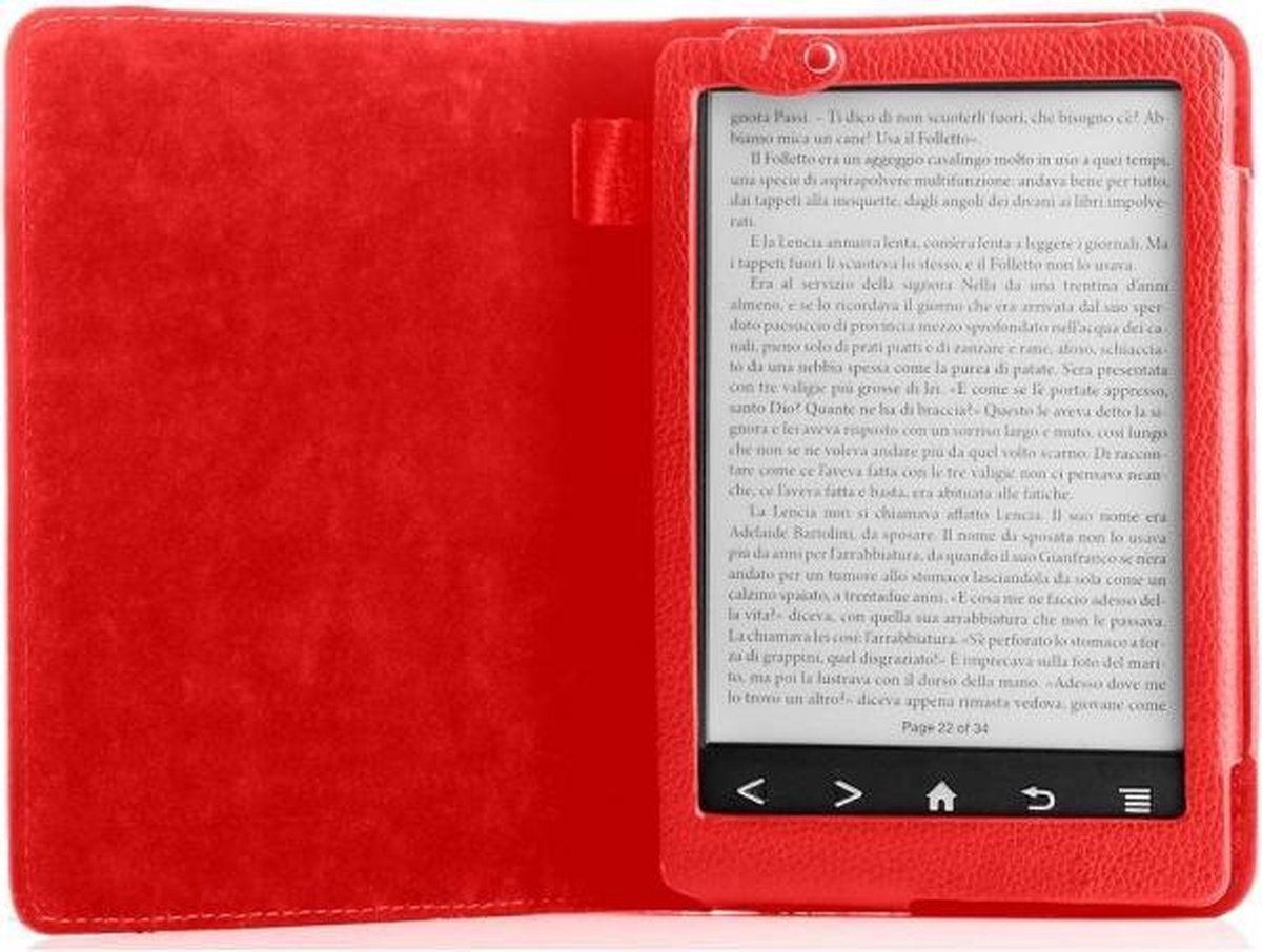 Luxe Hoes E-reader Sony PRS-T3(S) Cover met Led licht - Rood | bol.com