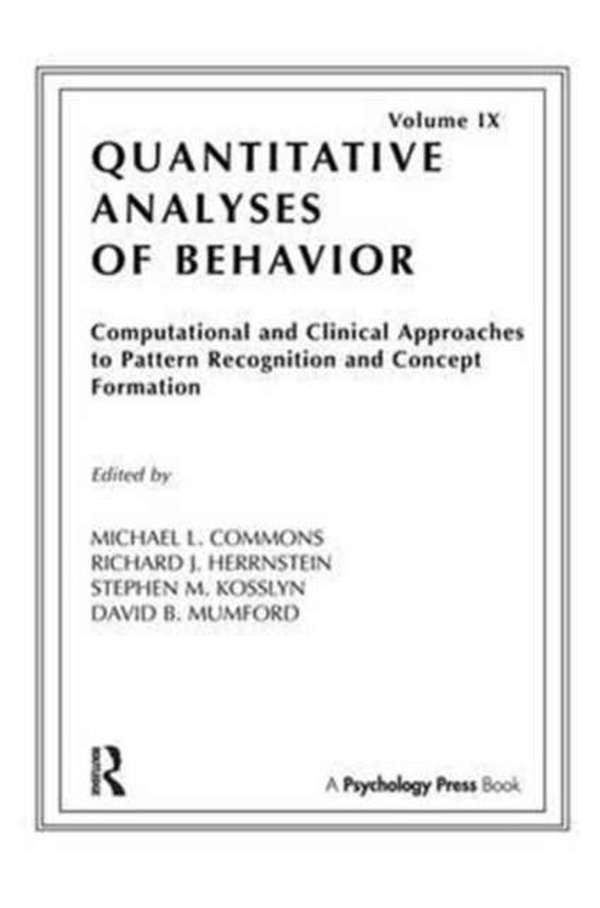 Quantitative Analyses of Behavior Series- Computational and Clinical Approaches to... | bol.com